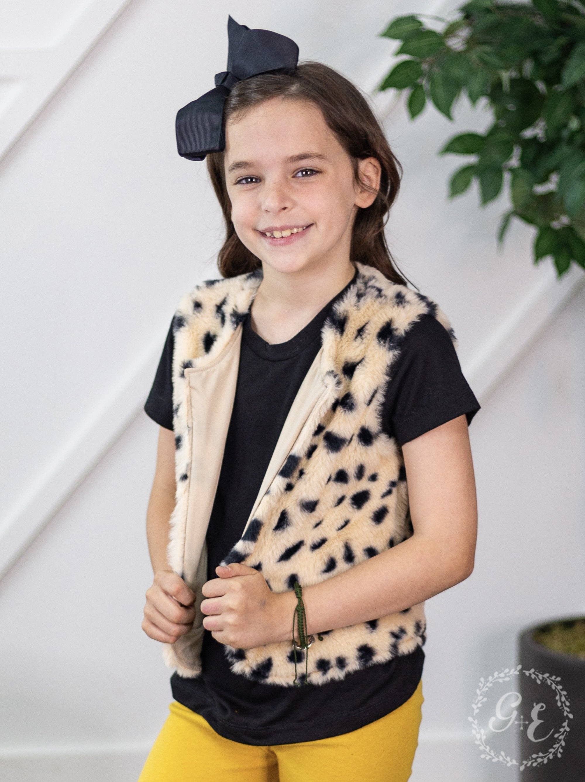 Girls My Wild Side Faux Fur Vest, Cheetah – The Trendy Closet